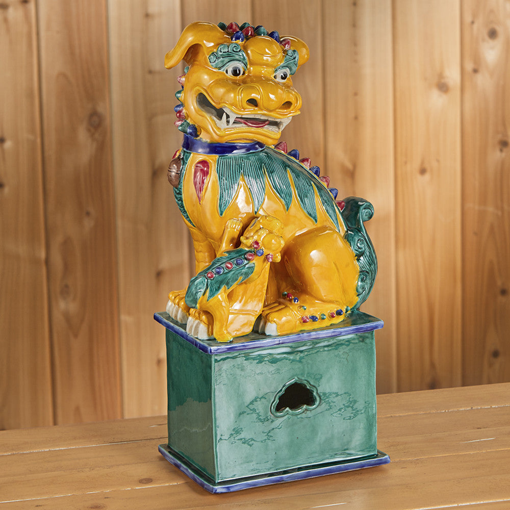 Green and Yellow Glazed Porcelain Imperial Foo Dog Statue – To The ...